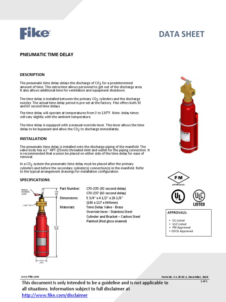 E12901 - CO2 Pneumatic Time Delay | PDF | Valve | Manufactured Goods