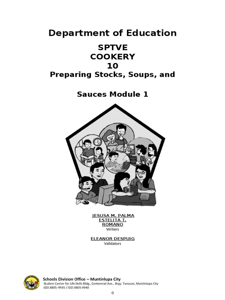 10 Cookery 10 Q1 M1 | PDF | Stock (Food) | Soup