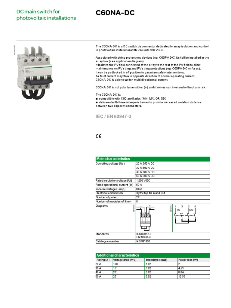 C60NA-DC: DC Main Switch For Photovoltaic Installations | Download Free ...