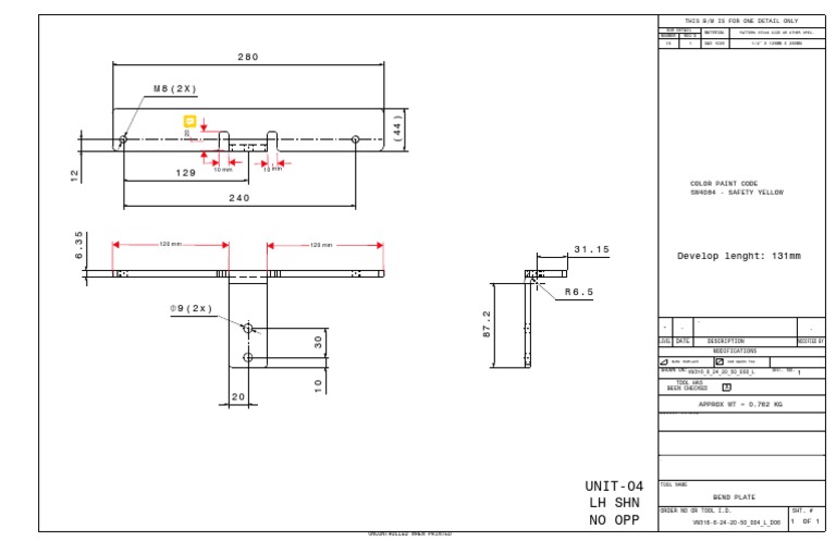UNIT-04 LH SHN No Opp: Color Paint Code Sw4084 - Safety Yellow | PDF