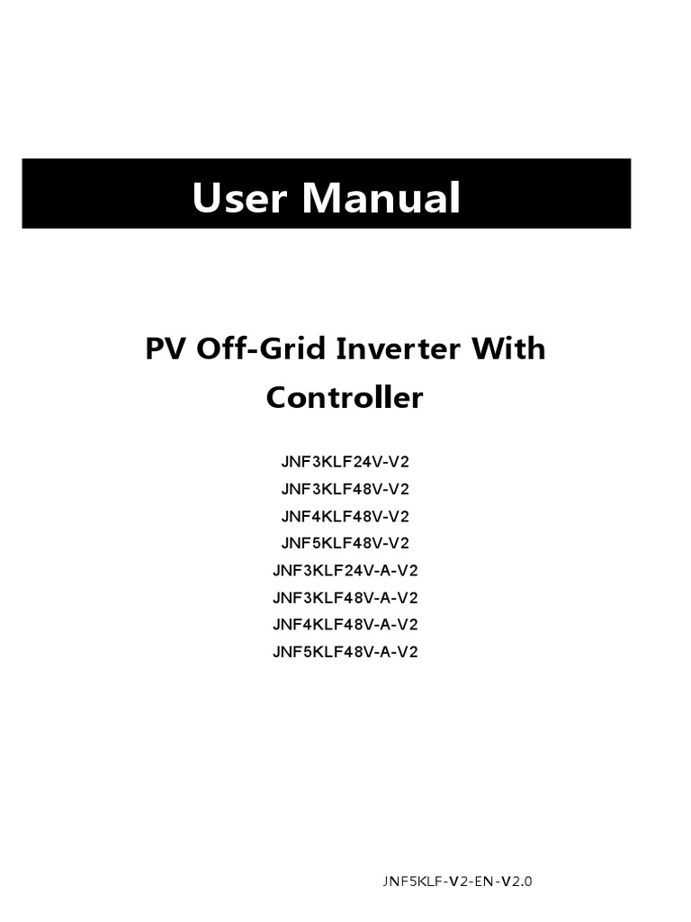 User Manual: PV Off-Grid Inverter With Controller | PDF | Power ...