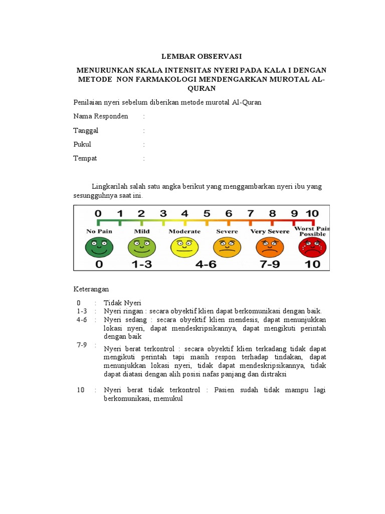 Observasi Nyeri Persalinan dengan NRS | PDF