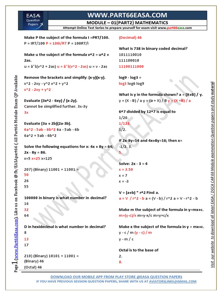 Easa Part66 Module 01 New Part 2 | PDF | Triangle | Angle