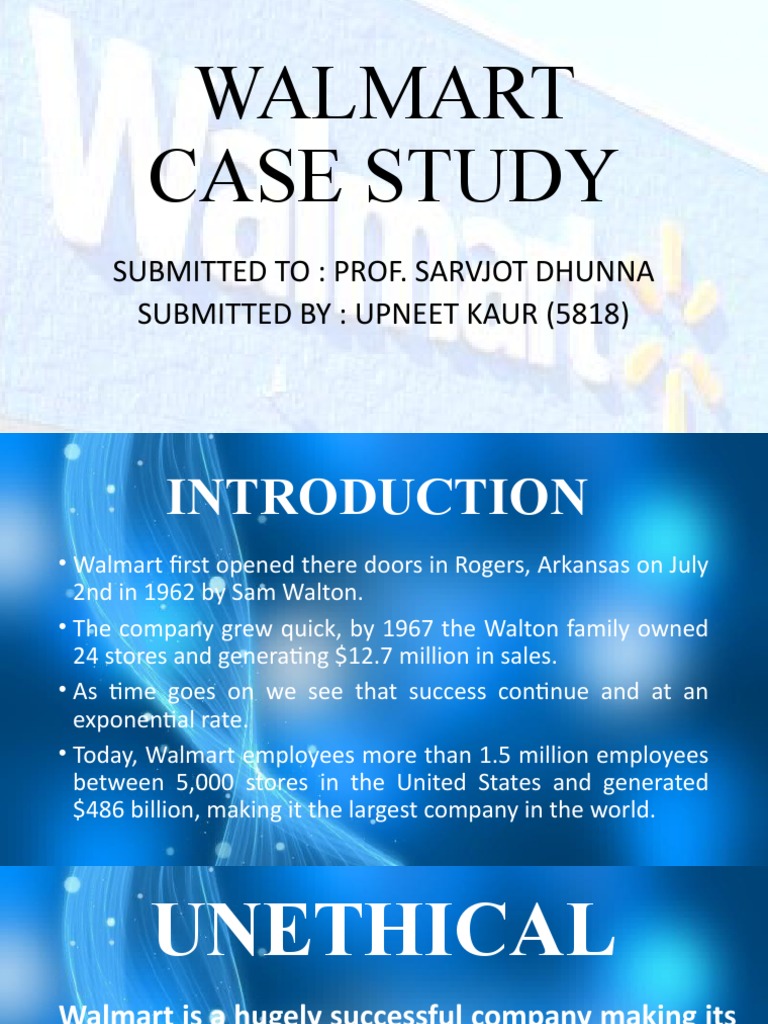 5818 Walmart Case Study | PDF | Walmart | Utilitarianism