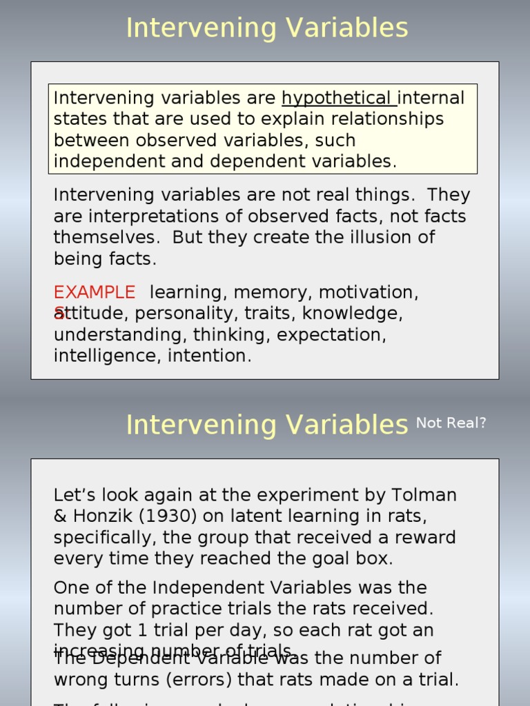 Intervenning Variable | PDF | Variable (Mathematics) | Reason