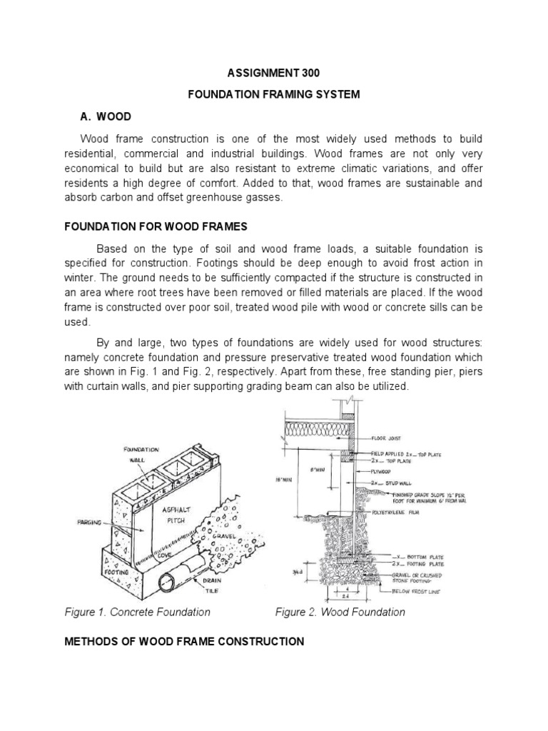 Assignment 300 Foundation Framing System A. Wood | PDF | Framing ...