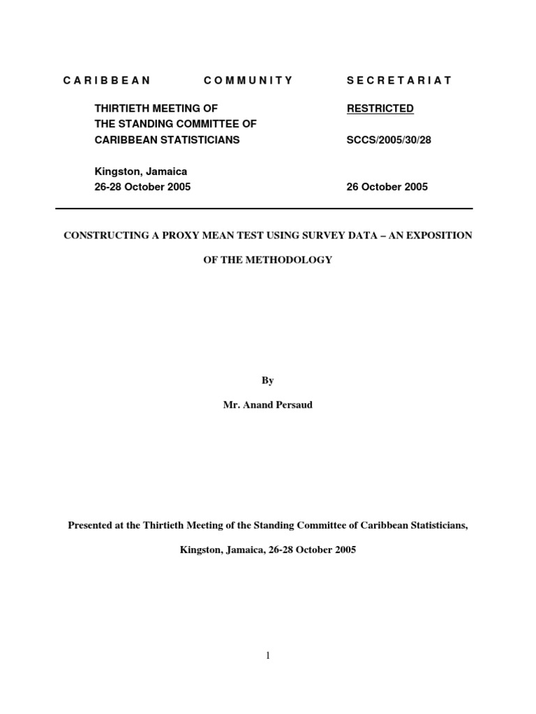 Proxy Means Test | PDF | Ordinary Least Squares | Regression Analysis
