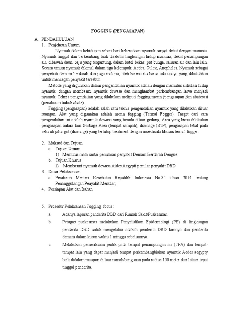 Narasi Sop Fogging | PDF