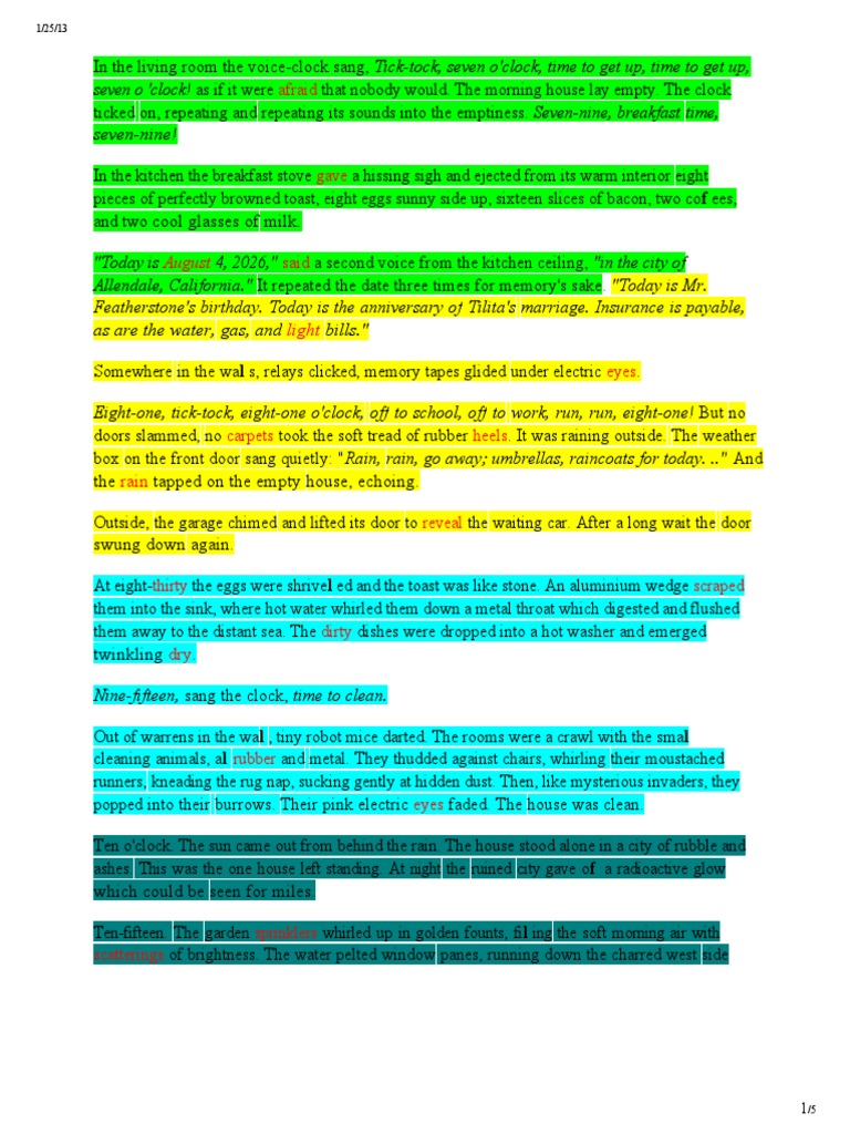 7 - There Will Come Soft Rains by Ray Bradbury | PDF