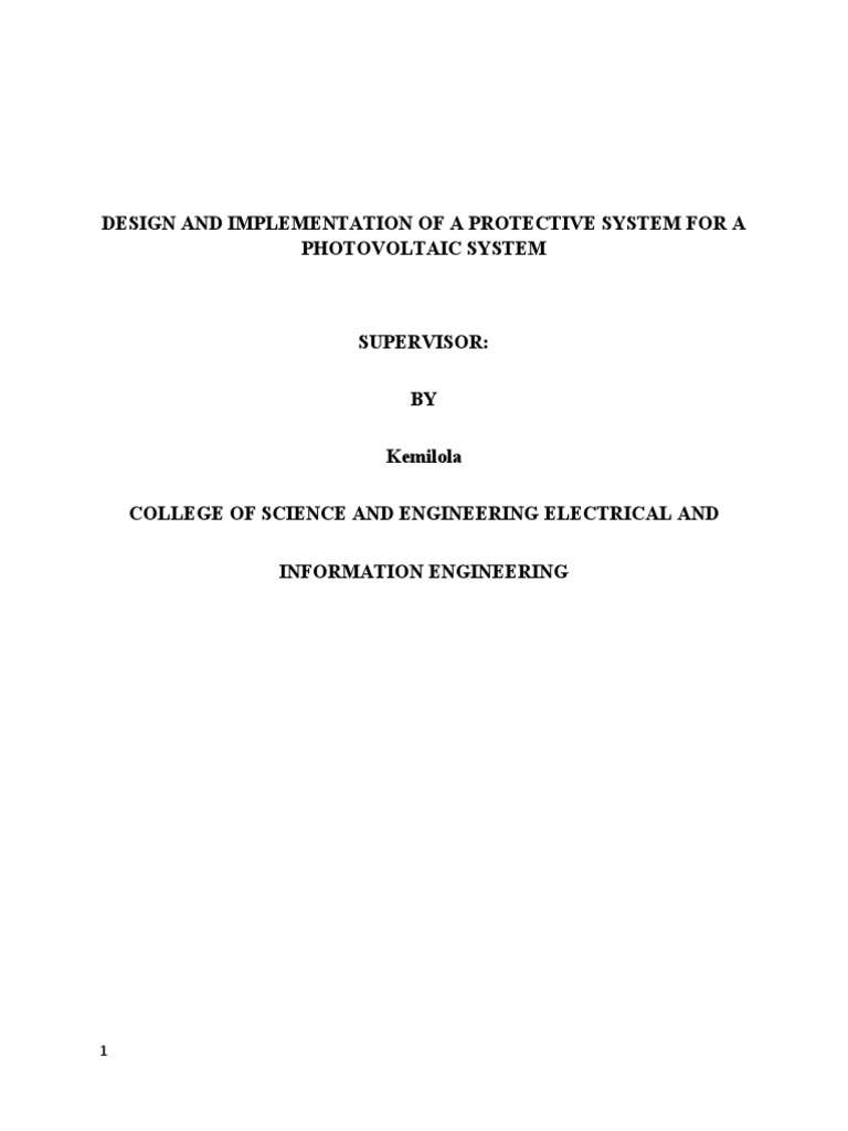 PV System Protection Design | PDF | Photovoltaics | Fuse (Electrical)