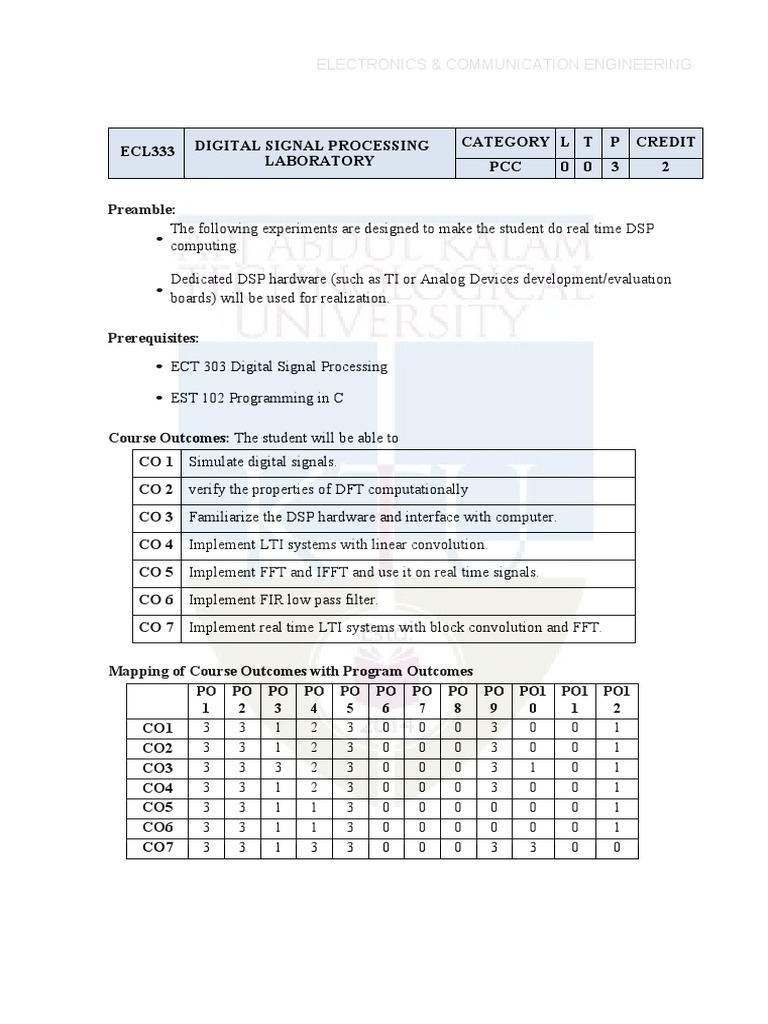 ECL333 - Ktu Qbank | PDF | Digital Signal Processing | Discrete Fourier Transform