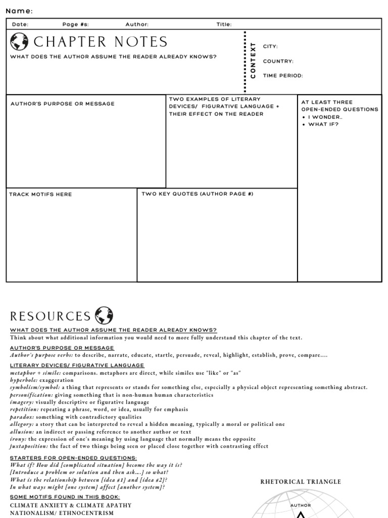 Chapter Analysis Template: Understanding Context, Devices, and Themes ...