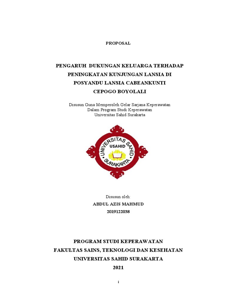Proposal Lansia Revisi2 | PDF