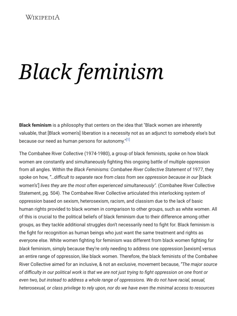 Black feminism UNIT 2 | PDF | Black Feminism | Feminism