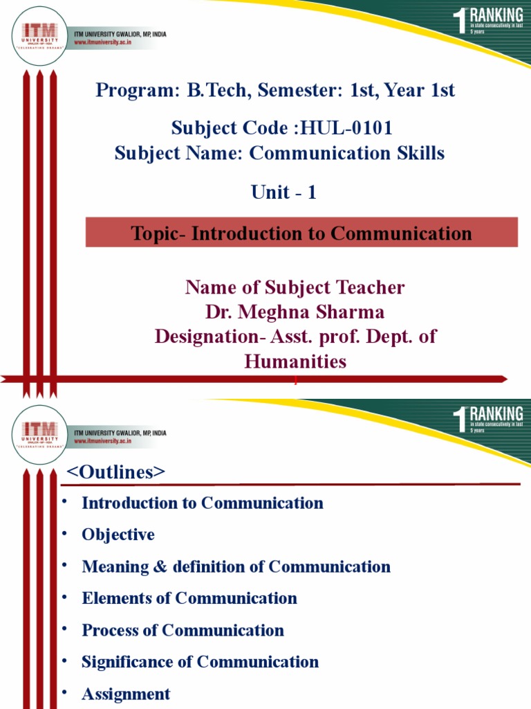 Introduction To Communication (PPT) 2 | PDF | Communication | Cognition