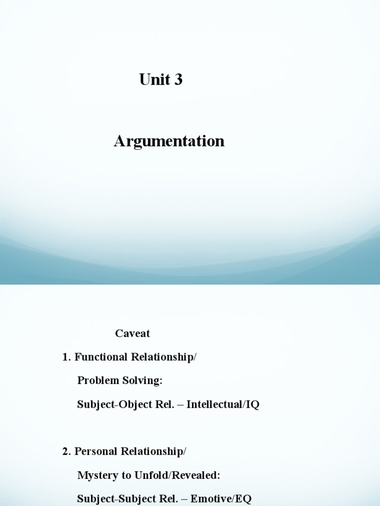 Unit 3 Argumentation Special Term | PDF
