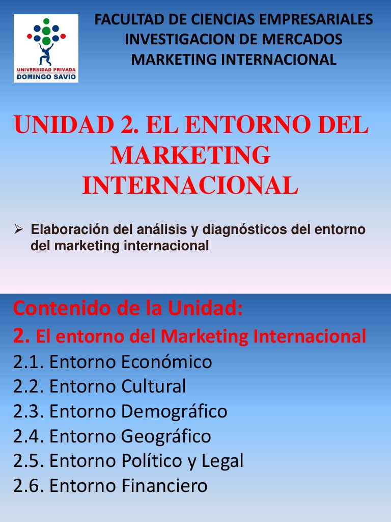 Análisis Del Entorno Del Marketing Internacional Pdf Marketing
