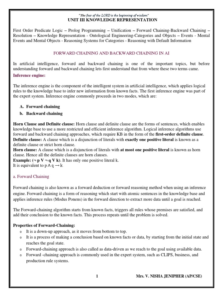 Forward Chaining and Backward Chaining in Ai: Inference Engine ...