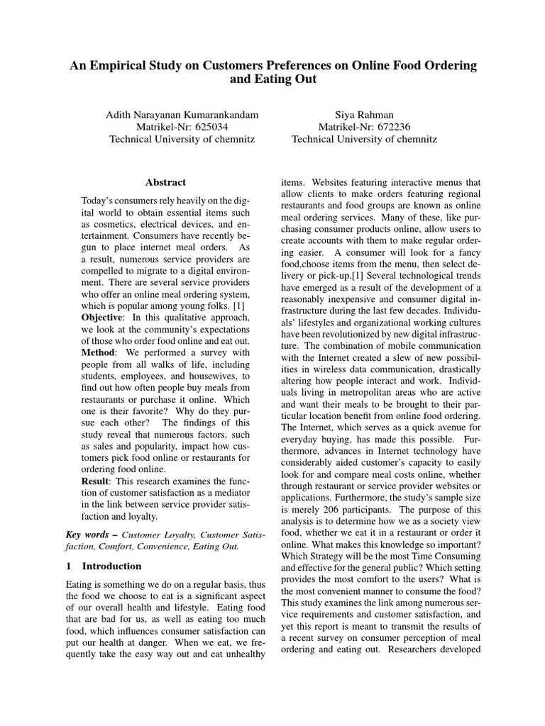 Empirical Report Final | PDF | Survey Methodology | Customer Satisfaction