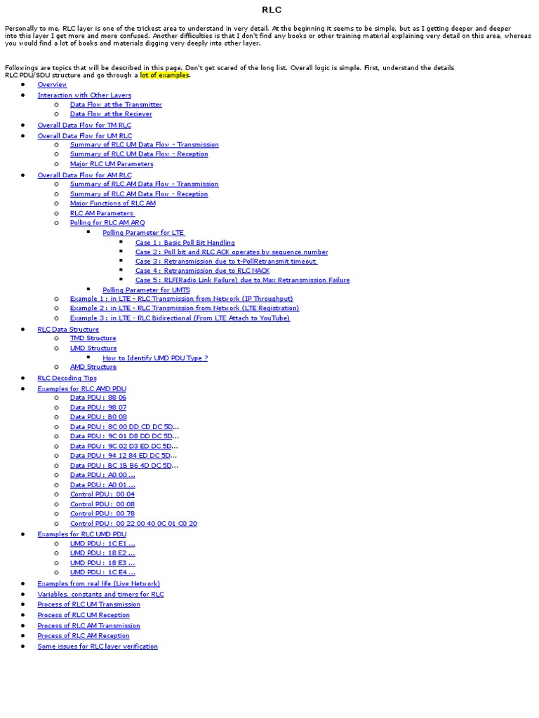 Lte RLC | PDF | Transmission Control Protocol | Network Packet