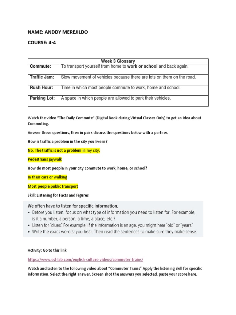 Module 4 Week 3 Class Activities | PDF
