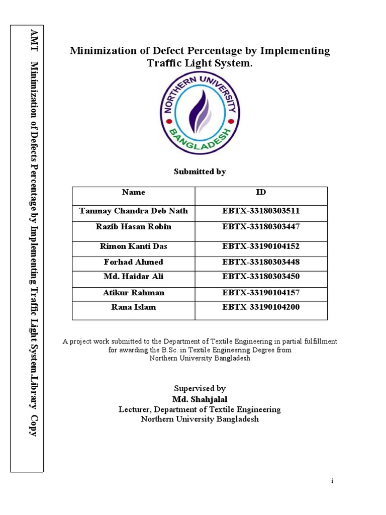 Minimization of Defect Percentage by Implementing Traffic Light System ...