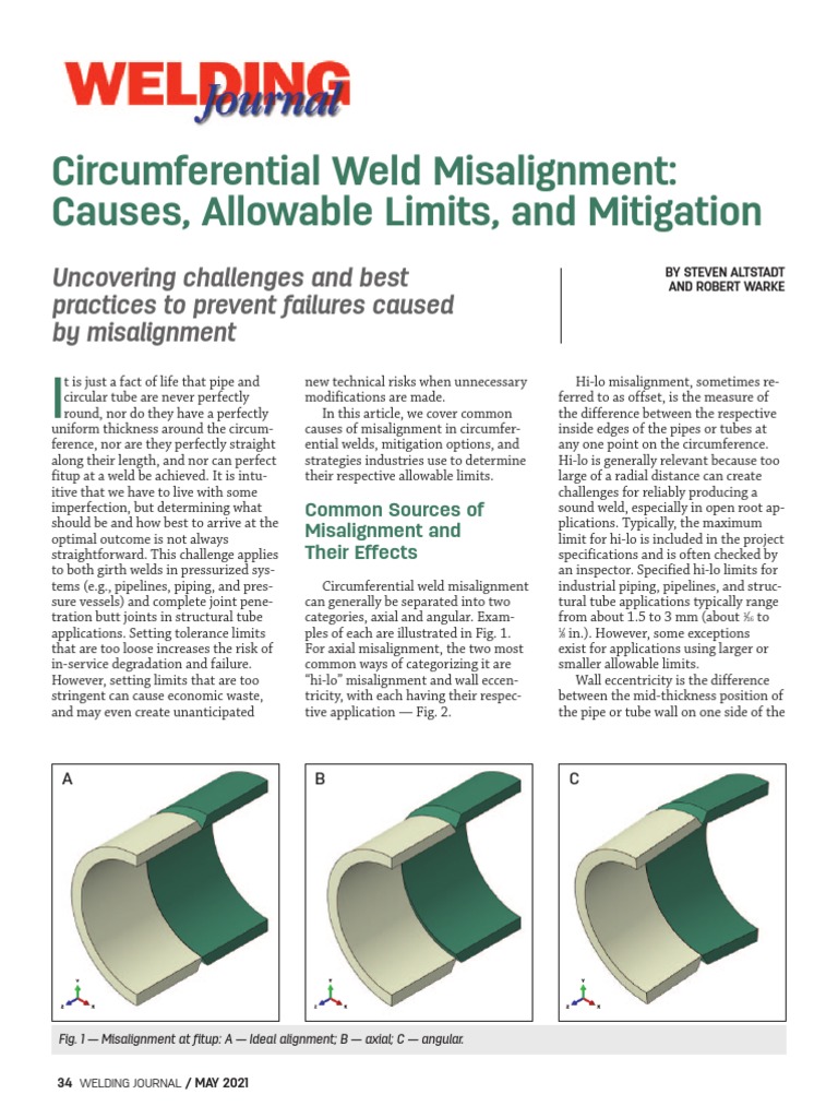 Circumferential Weld Misalignment: Causes, Allowable Limits, and ...