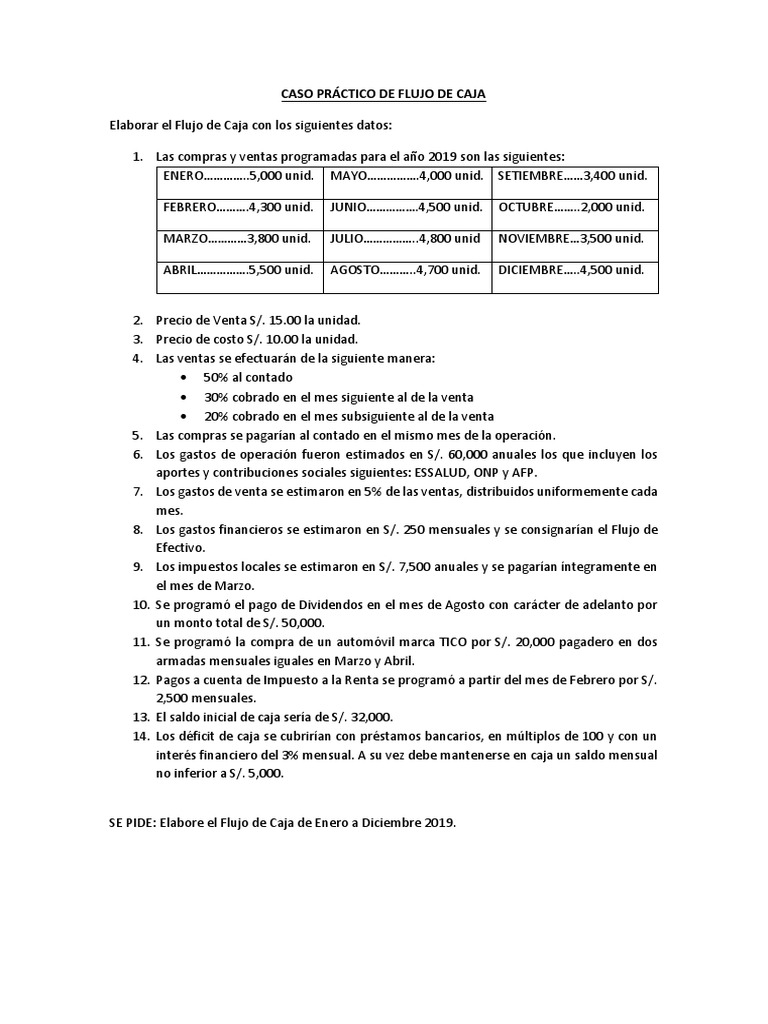 Caso Práctico de Flujo de Caja 1 | PDF