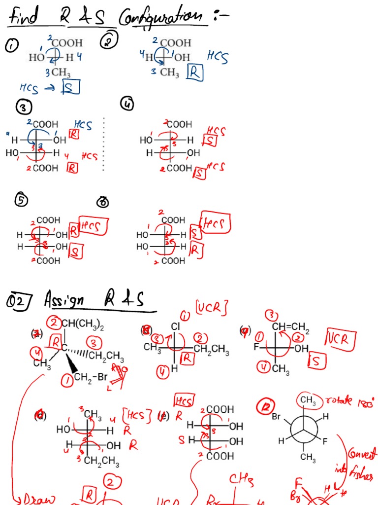 R-S Configuration Questions Solutions | PDF