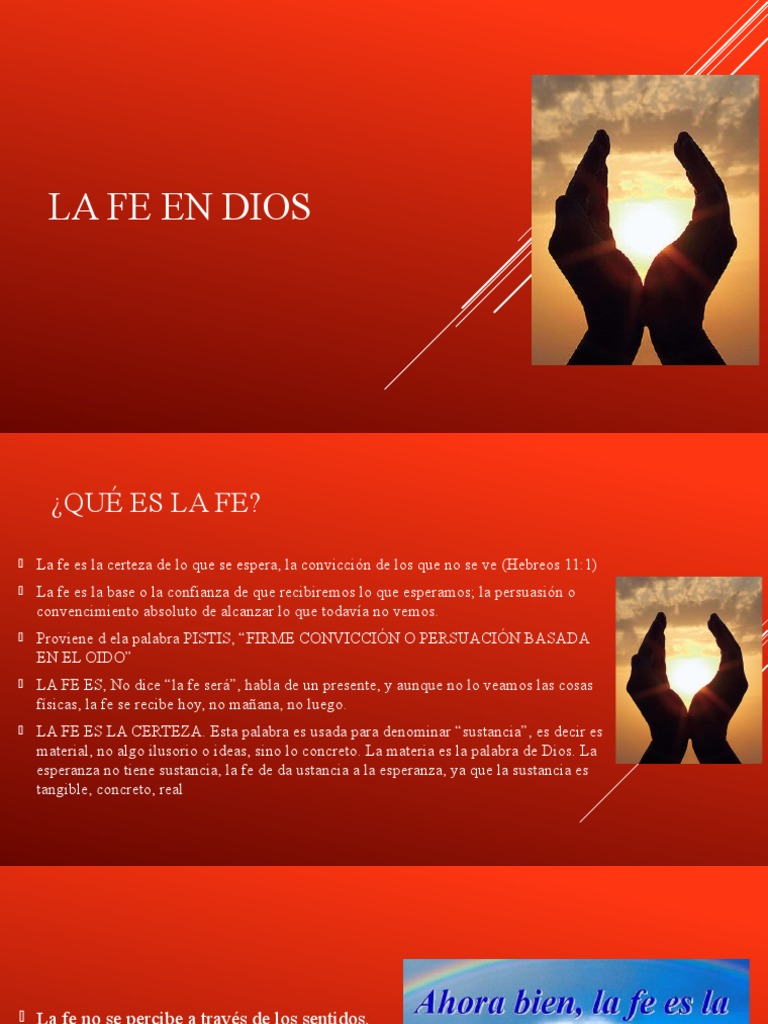 La Fe en Dios | PDF | Fe | Jesús