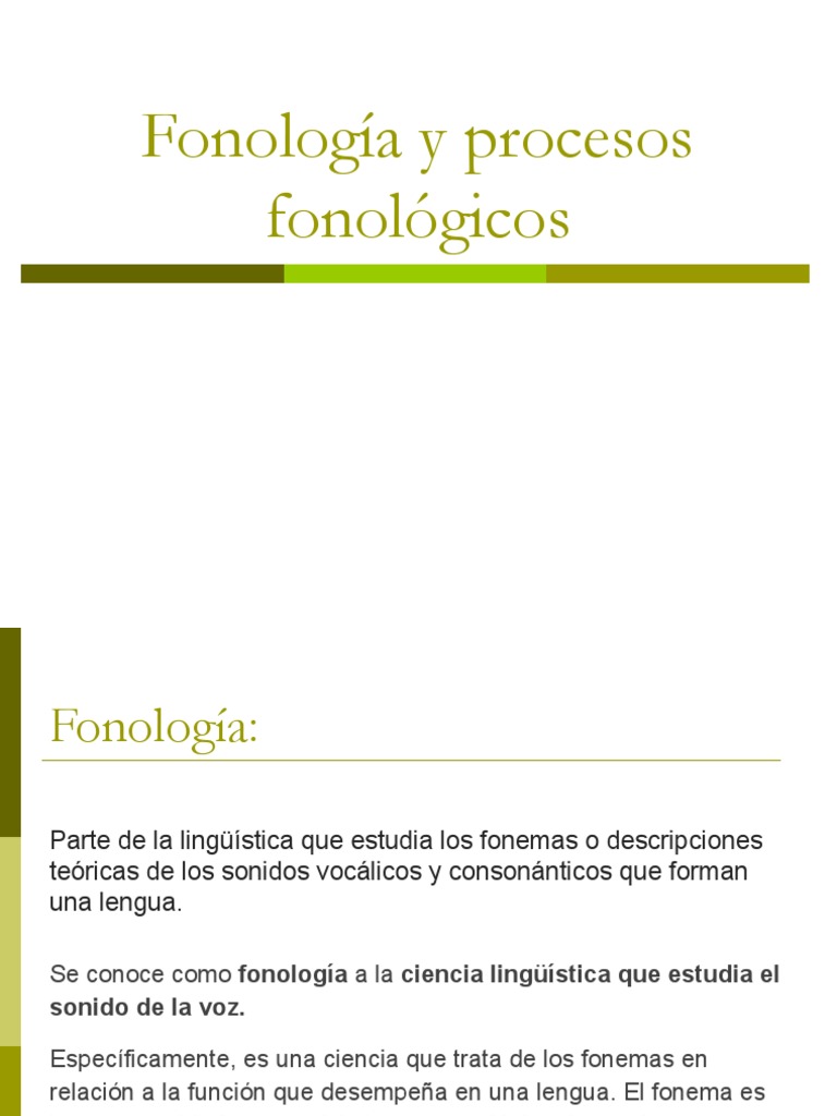 Fonología y Procesos Fonológicos | PDF | Fonema | Fonología