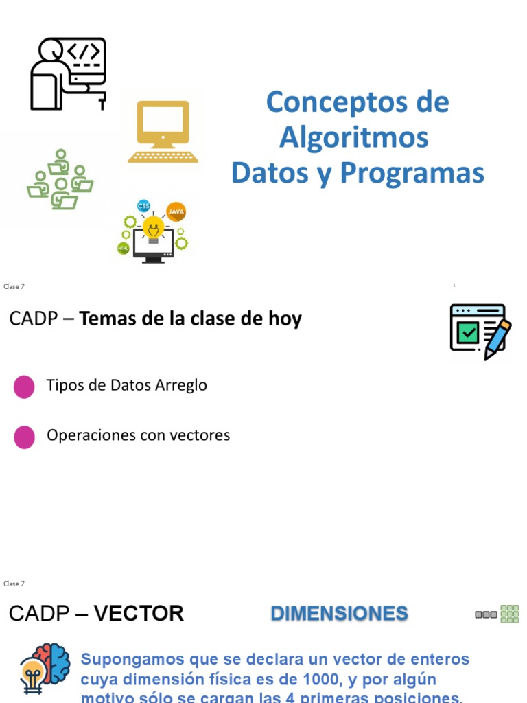 Clase7 8 | PDF | Estructura de datos de matriz | Algoritmos y Estructuras de Datos