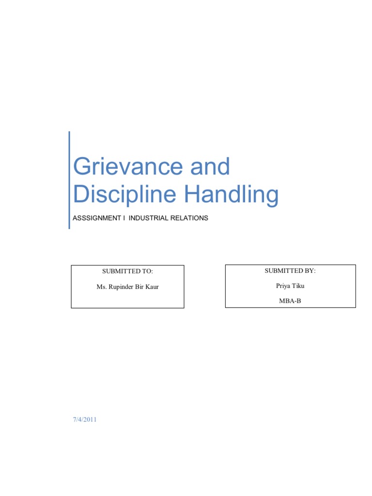 Grievances and Discipline Handling | PDF