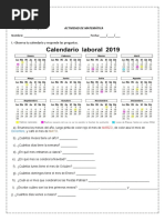 Prueba Historia Meses Del Año y Dias de La Semana | PDF