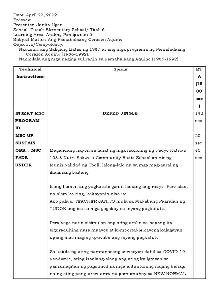 RBI Script AP5 Q4. Wk.2 | PDF