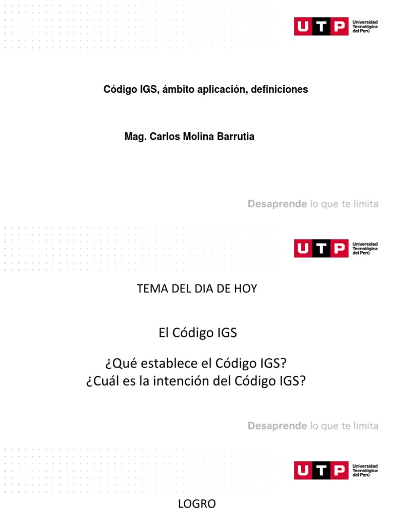 Código IGS, Ámbito Aplicación, Definiciones: Datos/Observaciones | PDF
