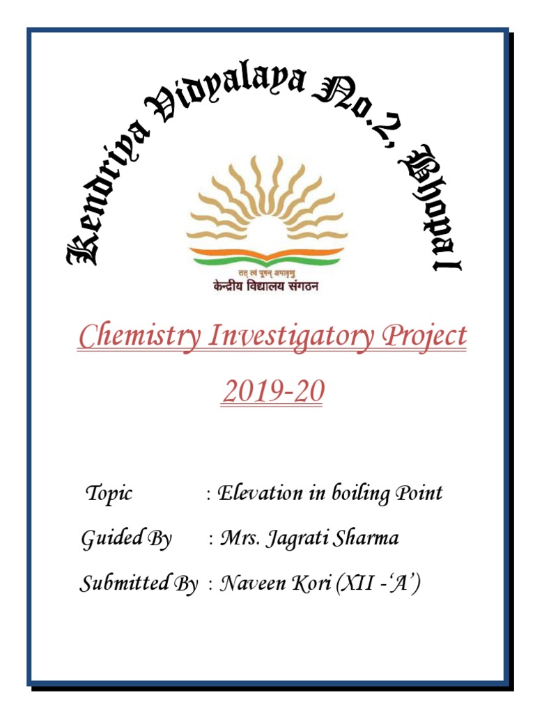 Chemistry Investigatory Project 2019-20 | PDF | Quantity | Materials