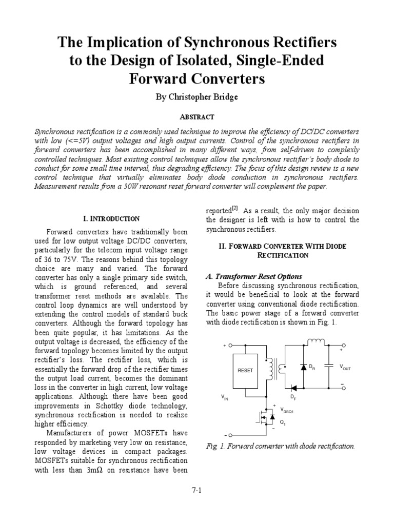 Synchronous Rectifiers | Download Free PDF | Rectifier | Field Effect Transistor