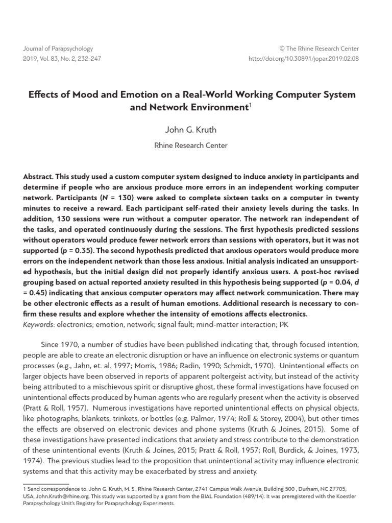 Effects of Mood and Emotion On | PDF | Computer Network | Process (Computing)