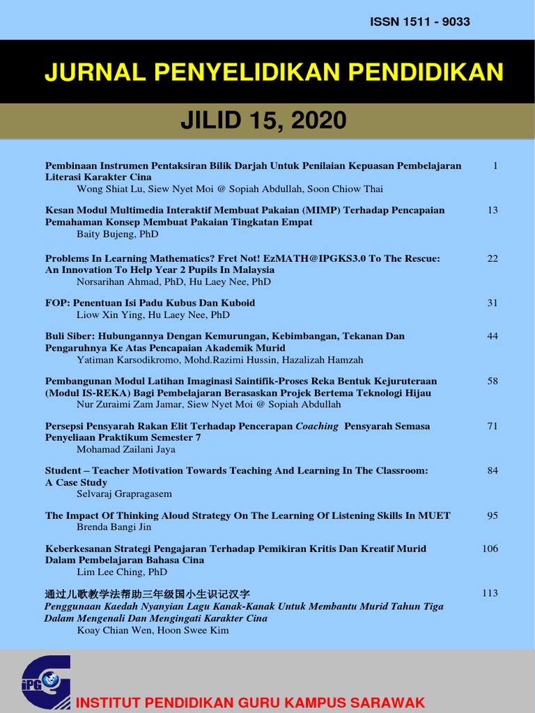 Jurnal Penyelidikan Pendidikan Jilid 15 | PDF
