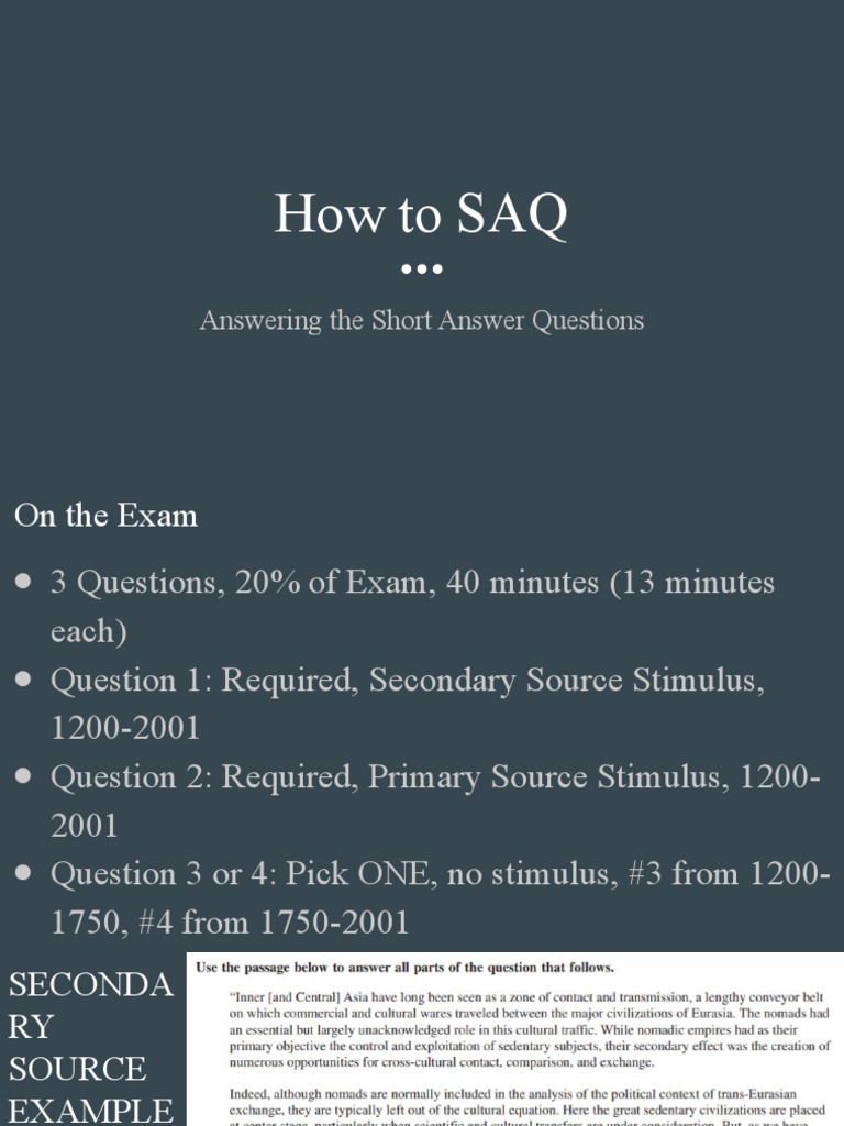 How To SAQ: Answering The Short Answer Questions | PDF | Political ...