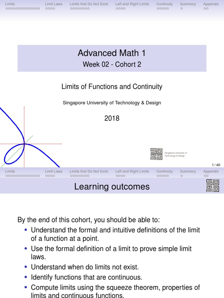 Advanced Math: Limits & Continuity | PDF | Continuous Function | Function (Mathematics)