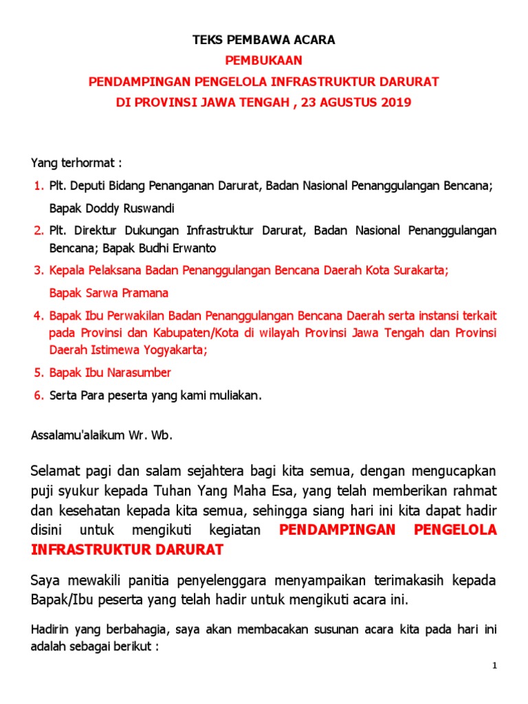 Teks MC Bimtek | PDF