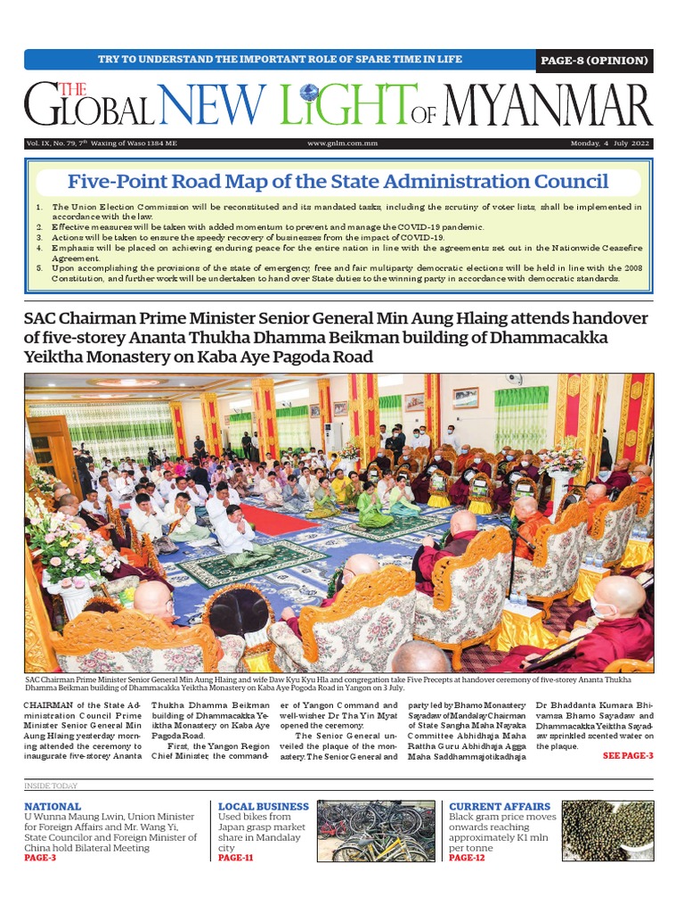 Five-Point Road Map of The State Administration Council | PDF | Myanmar ...