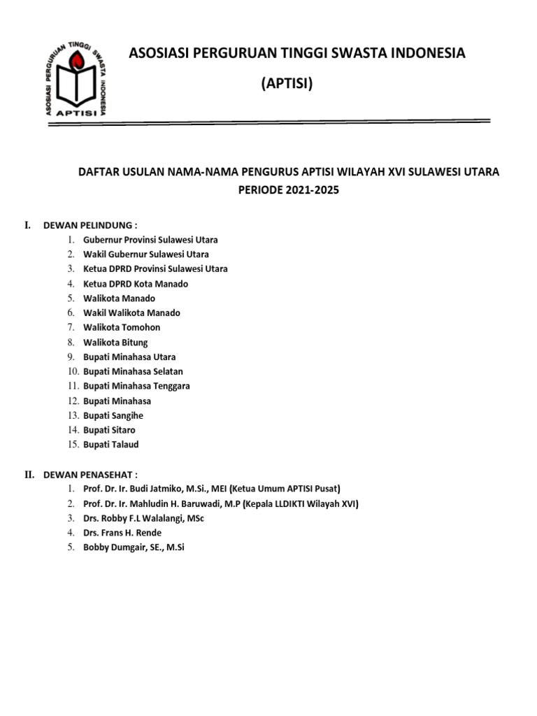 Asosiasi Perguruan Tinggi Swasta Indonesia (Aptisi) | PDF