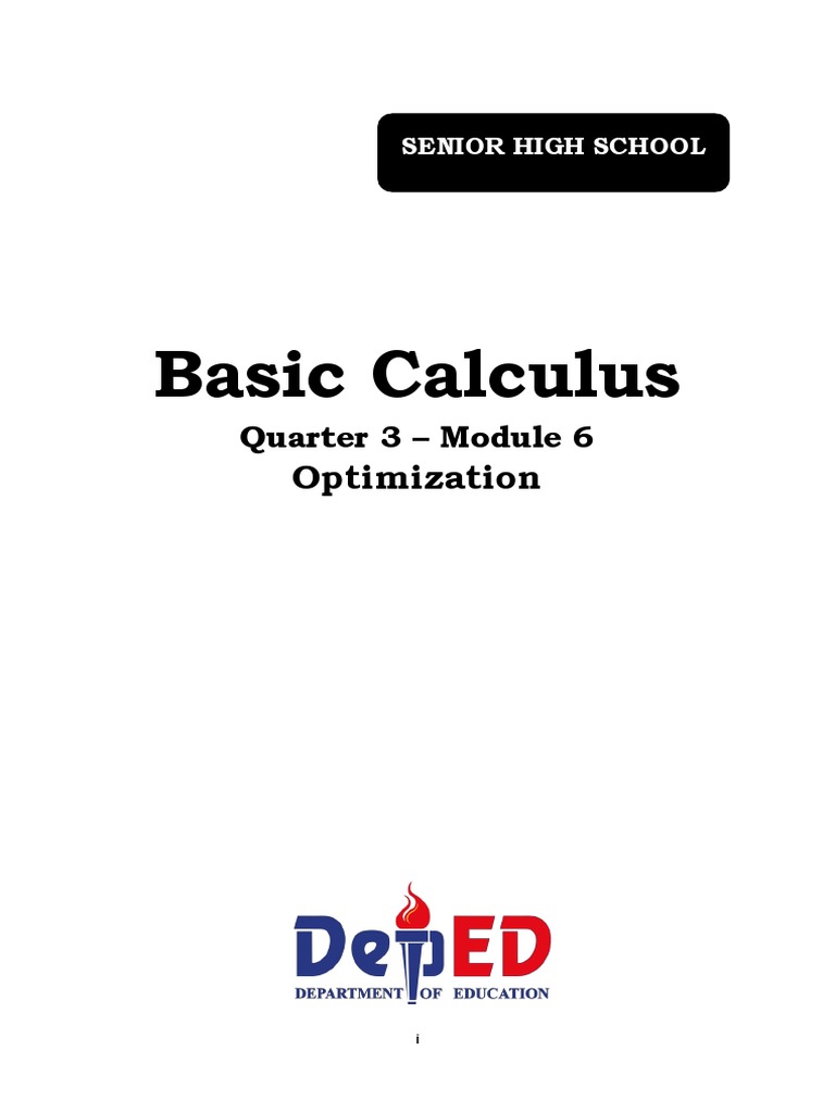Basic Calculus - Q3 - Week 6 - Module 6 - Optimization - For ...
