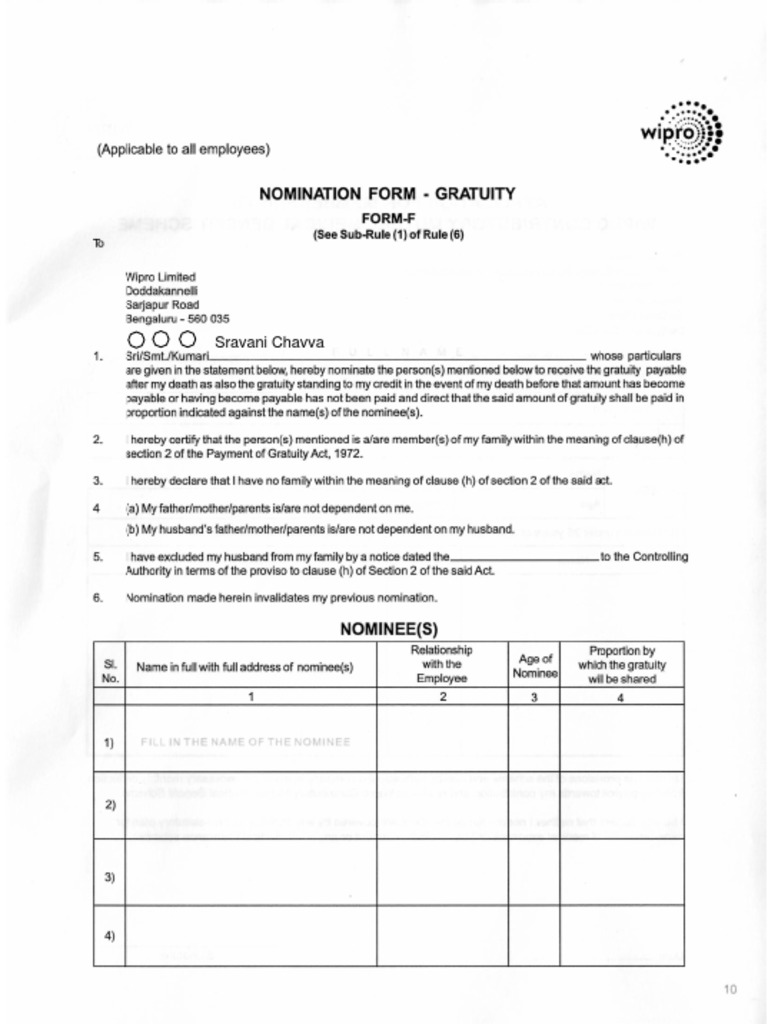 Gratuity Nomination | PDF | Justice | Crime & Violence