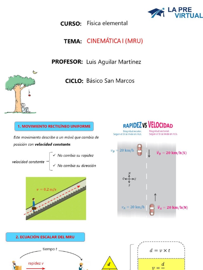 Cinematica MRU | PDF