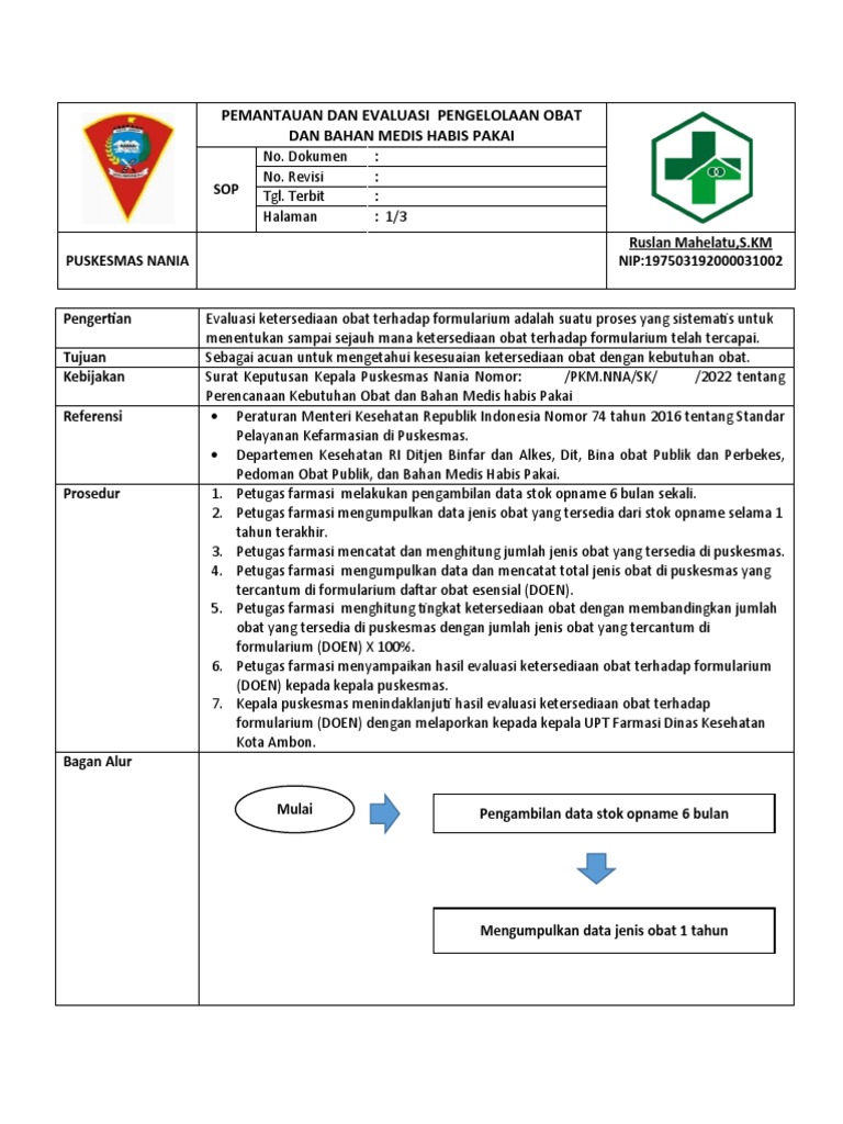 Pemantauan Dan Evaluasi Pengelolaan Obat Dan BMHP | PDF