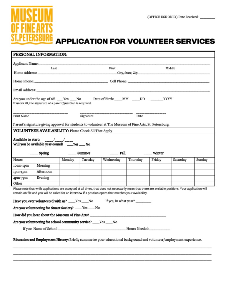 MFA-Volunteer-Application-REV-Dec-2018 | PDF